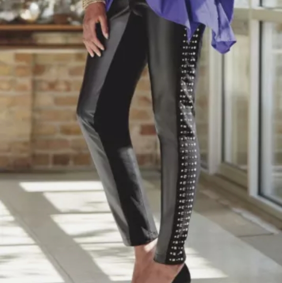 Ashro | Pants & Jumpsuits | Nwot Ashro Gabra Black Faux Leather ...